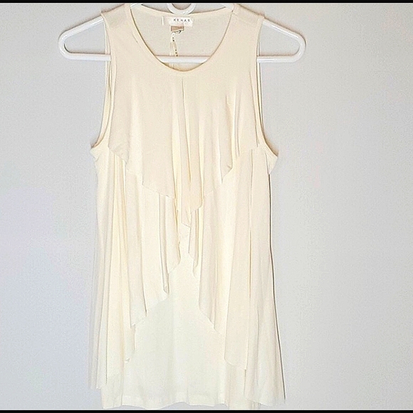 Kenar | Tops | Nwt Kenar Drape Ruffle Front Sleeveless Top | Poshmark